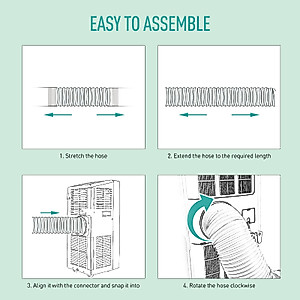 AGPTEK Exhaust Hose for Portable Air Conditioner, 5.9 Inch Diameter AC Vent Hose, Replacement for 5.9 inch Exhaust Vent Tube - Clockwise Thread, 59 Length