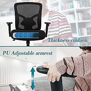 Big & Tall Office Chair Heavy Duty 400LBS Computer Desk Chair Ergonomic High Back Task Rolling Swivel Mesh Chair with Lumbar Support & Adjustable Armrest Modern Executive Chair for Women Men, Black