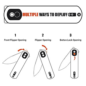 Vosteed Corgi Pup Small Flipper Pocket Knife for Men Women Gifts, 2.37" 14C28N Blade EDC Folding Knife, Patented Trek Lock Gentleman's Pocket Knife with Clip - Micarta Handle with Titanium Insert