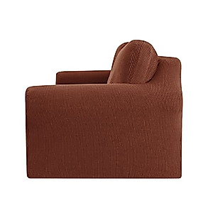 subrtex 7 Pieces Sofa Covers,Multifunctional Sofa Slipcovers with Separate Cushion Covers and Seperate Backrest Covers Furniture 3 Seaters Protector(Large,Brick)