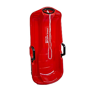 Avalanche Brands | Downhill Kids Snow Sled with Brakes | Red | Safe for All Ages