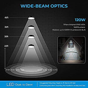 LUYIMIN LED Barn Light 120W, 18000lm Dusk to Dawn Outdoor Lighting with Photocell (1200W Incandescent Equiv.) - Ultra Bright Yard Light, 5000K Daylight IP65 Waterproof for Outdoor Security/Area Light