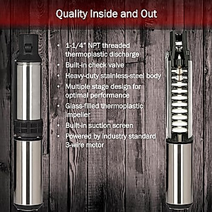 Red Lion RL12G05-3W2V Submersible Deep Well Pump with Control Box 1/2 HP, 12 GPM, 3-Wire, 230 Volt, Steel, 14942405