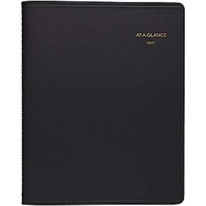 2021 Weekly Appointment Book & Planner by AT-A-GLANCE, 7" x 8-3/4", Medium, Black (709510521)