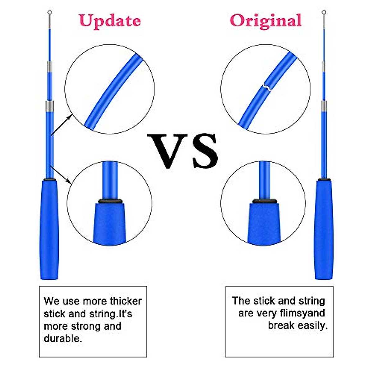 Qoosea Cat Feather Toys, 2PCS Retractable Cat Wand Toy and 13PCS Replacement Teaser with Bell Refills, Interactive Cat Wand for Kitten Cat Having Fun Playing