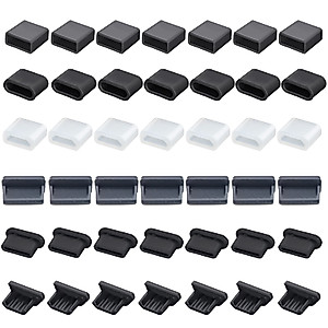 42 PCS 6 Types USB Anti Dust Cover Plugs, USB Type-C Dust Stopper, Silicone Soft Micro USB Cap Port Protector, Anti Dust Cover Protector Plugs Cap for USB A, Type C, Micro USB Female and Male Ports