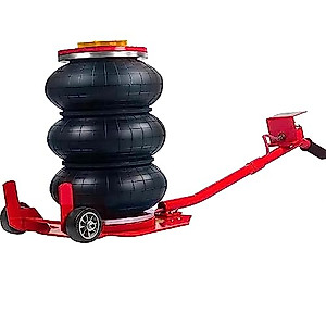ATPTYSKJ Air Jack, 3 Ton/6600 lbs Triple Bag Air Jack, Air Bag Jack Lift Up to 17.72 Inch, 3S Fast Lifting Air Bag Jack Suitable for Long Handled Cars (Red)