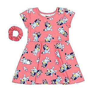 Bluey Toddler Girls Skater Dress Pink 5T