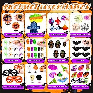 PURPERCAT 253 Pcs Halloween Party Favors Bulk Prizes Box Toys Assortment Trick or Treat Goodie Bag Fillers Pumpkin Bat Glasses Spider Web Halloween Favors for Kids Classroom Prize Classroom Rewards