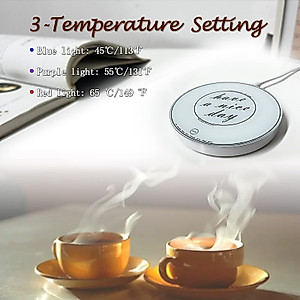 Coffee Warmer, Candle Warmer, Coffee Cup Warmer for Desk, Beverage Warmer for Keep Coffee Milk Tea Hot, Christmas Coffee Gifts(White)