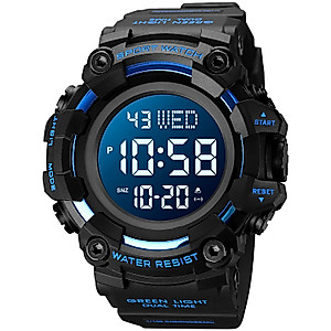 Gosasa Men Sports Military Watches Digital Airplane Shaped LED Light Waterproof Watches