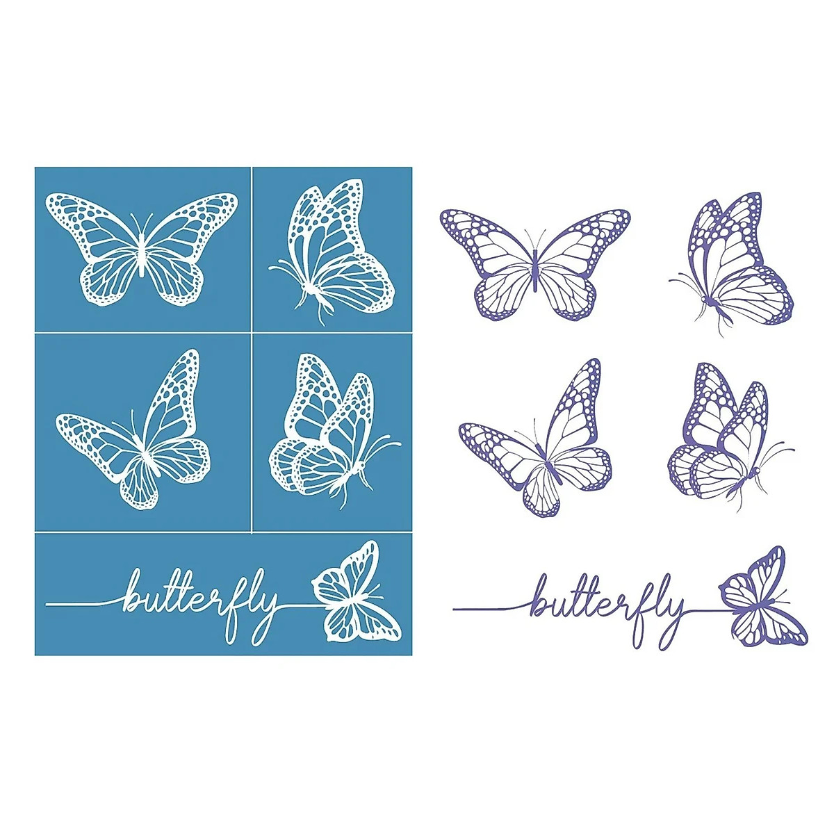 MANGOUSONG Screen Printing Kit,22x28cm Butterfly Mesh Screen Stencils Self-Adhesive Silk Screen Printing Stencil for Canvas Bag Transfer Print Washable