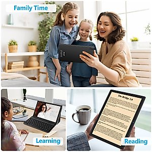 2024 Newest 10 Inch Tablet Android 13 Tablets with Keyboard, 12GB RAM 128GB ROM 512GB Expand, Octa-Core, 5G/2.4G WiFi, HD IPS Display, 8000mAh Tablet PC with Case Mouse GPS Split Screen Support-Black