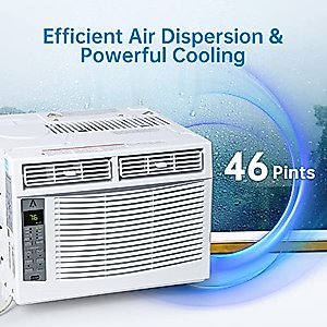 Acekool 6000 BTU Smart Air Conditioner Window Unit, 110-115V Window AC Unit with Remote/App Control and Dehumidify Function, Energy Savings, Quiet Operation, Cools 250 Sq.ft