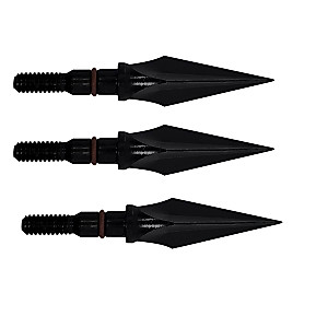 Broadheads Hardening Traditional Hunting Arrow Head 100/125/150 Grain Archery Screw-in Broad Heads,Pack of 6 (Black-1, 100grain-A)