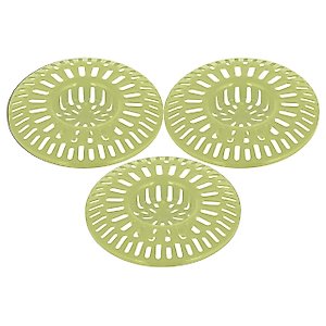 Shower Plastic Basket Hair Trap - Pack of 3 - Bathtub Drain Catcher - Hole Guard for Bathroom Sink