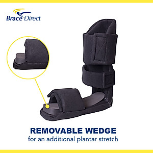 Brace Direct 90 Degree Comfort Padded Night Splint- Soft Sleeping Boot- Stretch for Plantar Fasciitis, Achilles Tendinitis and Heel Pain- Right or Left Foot- Men or Women