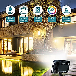 SERWING Led Flood Light 100W Dusk to Dawn LED Flood Light Outdoors with Knuckle Mount, IP66 Waterproof LED Flood Lights for Garden, Yard, Playground, Basketball Court