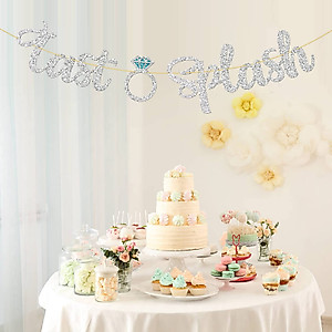 Last Splash Banner, Bride Shower Party Supplies, Engagement, Wedding Bachelorette Party Decorations - Silver Glitter