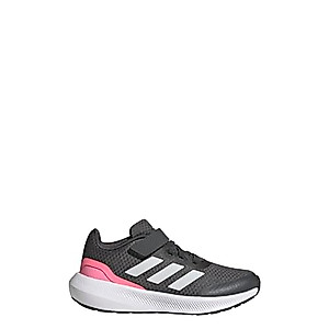 adidas Run Falcon 3.0 Shoe, Grey/Crystal White/Beam Pink (Elastic), 2 US Unisex Little Kid