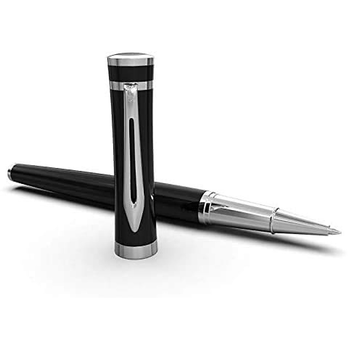 Wordsworth & Black Gel Rollerball Pen [Black Chrome], Journaling, Note-Taking, Business, Professional, Executive Writing Pens; Perfect Roller Ball Pen Gift for Men and Women