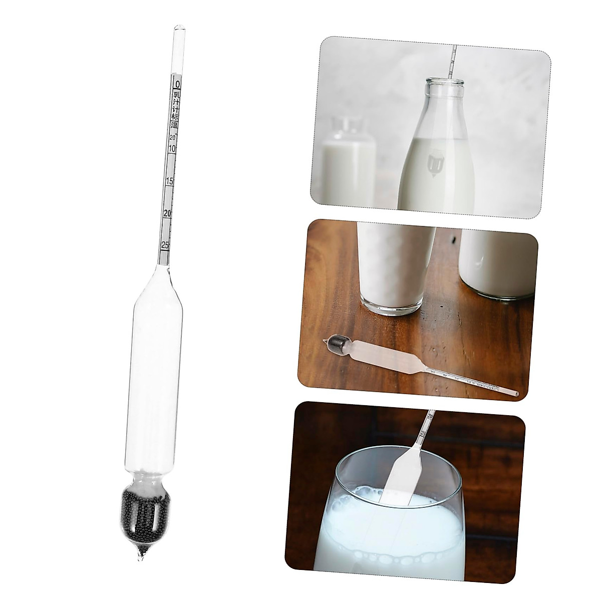 CIYODO 3pcs Density Meter Hydrometer Kitchen Supply Lactate Meter Milk Meter Measure Tool Kitchen Supplies Milk Tester for Lactate Kitchen Kit Milk Measuring Milk Density Kit Glass