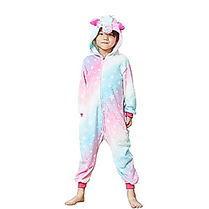 HQFURS Kids Unisex Unicorn Costume Animal Onesie Pajamas Halloween Christmas Gifts 10t