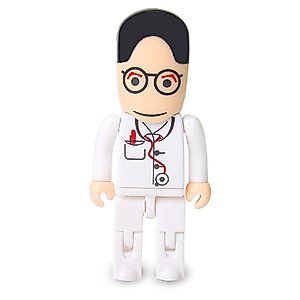 LEIZHAN Cute USB Flash Drive Character Thumb Drive for Kids Students Gift Pendrive (32GB, Doctor in White)