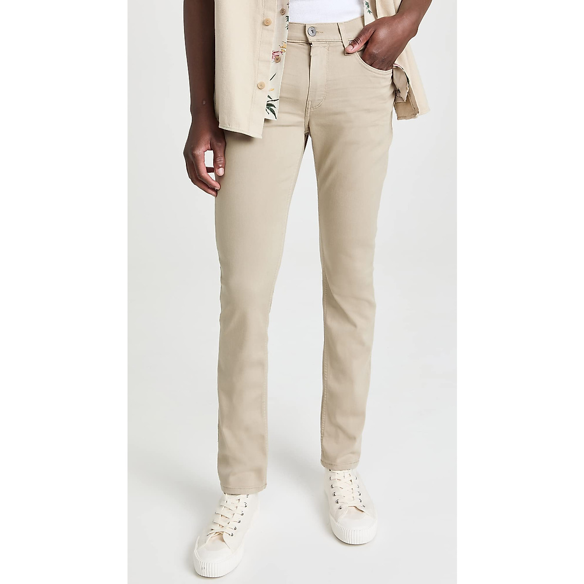 PAIGE Men's Federal Transcend Slim Straight Jeans, Toasted Almond, Tan, 36