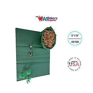 Forest Green Tissue Paper 15 Inch X 20 Inch - 100 Sheets Premium Quality Tissue Paper by A1 bakery supplies Made in USA