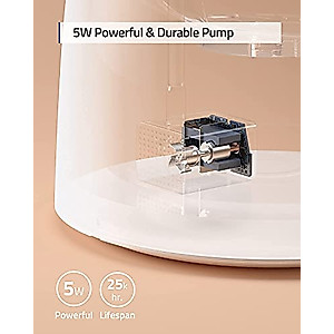 eufy Pet Water Fountain, Cat Water Fountain with Advanced Self-Cleaning System, 5W Powerful and Quiet Pump, Neck-Protection Design, 1.5 L Water Container, Automatic Drinking Fountain for Cat and Dog