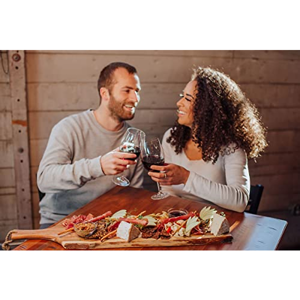 TOSCANA - a Picnic Time brand - Artisan 30" Acacia Charcuterie Board with Raw Wood Edge, Cheese Board, Serving Platter, (Acacia Wood)