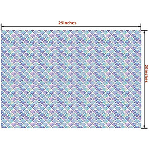 PlandRichW Birthday Wrapping Paper Folded for Girls Kids Baby Women Mermaid Scale Scallop Galaxy 4 Styles of Gift Wrapping Paper for Weddings Graduation Anniversaries 12 Sheets 20 X 29 Inch