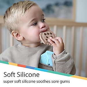 Nuby All Silicone Chocolate Chip Cookie Teether - 3+ Months