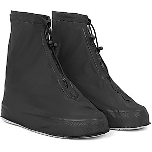 Rain Shoe Covers | Waterproof Shoe Covers for Men Women | Reusable Galoshes Overshoes (Black, XX-Large)