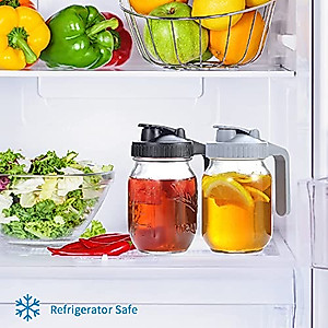 2pcs Pack Regular Mouth Mason Jar Flip Cap Lids with Handle for Ball Mason Jar, Leak-free and Airtight, Compatible with Ball & Kerr Mason Jars (Jars Not Included)