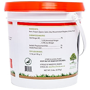 Eden Vegetables & Leafy Greens Organic Enriched Fertilizer (5 lb Bucket)-Neem Plant Food 7-7-7 Enriched Formula for Perfect Nitrogen, Phosphorous, and Potassium Balance