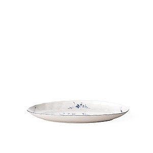 Villeroy & Boch Vieux Luxembourg Pickle Dish, 9.5 in, White/Blue