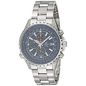Casio Men's Stainless Steel Quartz Sport Watch Strap, TBD, 22 (Model: EF527D-2AV), Silver-Tone
