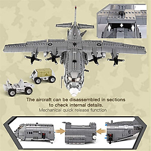 Xingbao Military Army Series The AC130 Aerial Gunboat Set Building Blocks Bricks Educational Toys Classic Model Plane WW2 Toys Adult Toys for Men Compatible All Major Brand