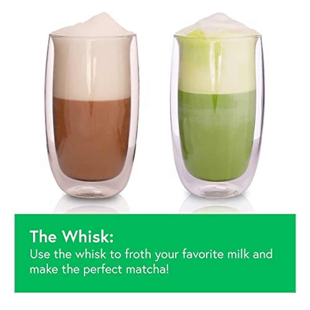 MATCHABAR Electric Matcha Whisk and Milk Frother | Handheld Matcha Green Tea Mixer and Blender | USB Rechargeable, Dual Speed, Stainless Steel | Powerful Whisk for Matcha Lattes, Coffee & Other Drinks