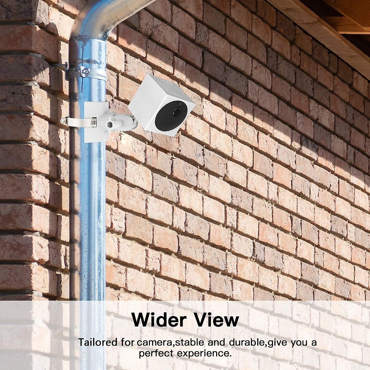 Holaca Pole Mounting Bracket for Wyze Cam Outdoor/V3/V3 Pro/V4,Adjustable Wall Mount for Wyze Camera Home Camera System,Applicable Pipe Diameter Size 1.18-7.87 inch (30mm-200mm) White