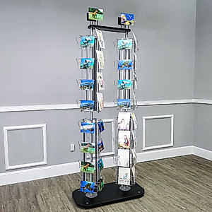 FixtureDisplays® DVD, CD, BlueRay, Literature,Greeting Card Postcard Rack Display High Capacity 64 Adjustable Pockets 5.1" to 10.6" Wide, up to 8" Tall Cards 11875