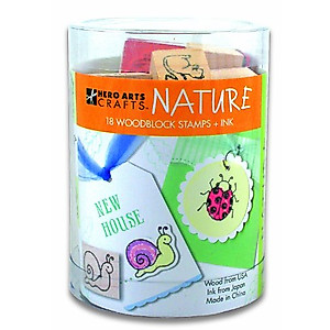 Hero Arts LL373 Ink 'n' Stamp Wood Sets, Nature