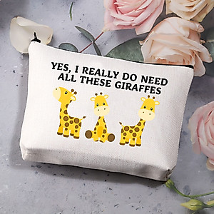 BDPWSS Giraffe Gifts For Giraffe Lovers Giraffe Makeup Bag Yes i Really Do All Need These Giraffes African Animal Lover Gifts (Do need all giraffes)