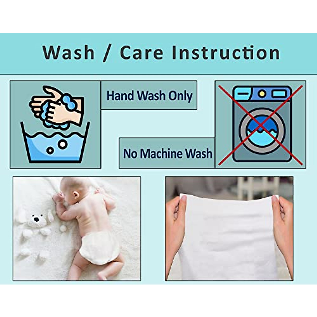 Ruvanti 6 Pack, 3 Ply Birdseye Prefold Cloth Diapers for Babies, Newborn Baby, 100% Cotton Reusable Diapers, 13x19 Burp Clothes for Baby,Toddler, Cloth Diaper Inserts for Overnight, Hand Wash only.