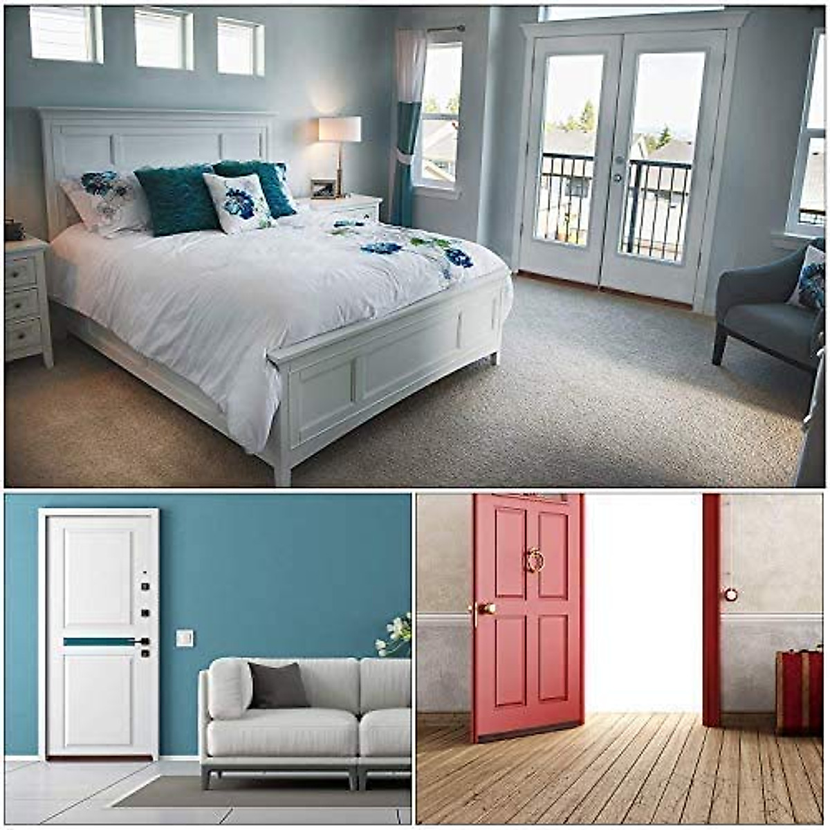 McDILS Under Door Draft Blocker White - Door Draft Stopper 32 to 38 inches - Weatherproofing Door Seal Strip - Draft Stopper for Bottom of Door - Noice Reduction Sound Proof Door Draft Blocker White