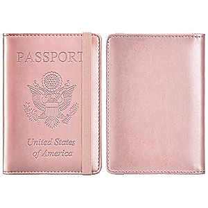 HerriaT Passport and Vaccine Card Holder Combo,Cover Case with CDC Vaccination Card Slot, Leather Travel Documents Organizer Protector, with RFID Blocking, for Women and Men
