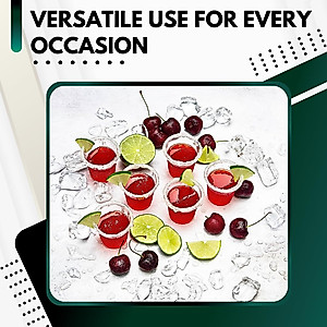 Green Direct Clear Disposable Cups | PET 2 oz Plastic Shot Glasses for Vodka, Whiskey, Tequila, Wine, and Jello Shots | Mini Party Cups for Tastings, Weddings, Catering, and Events, Pack of 100