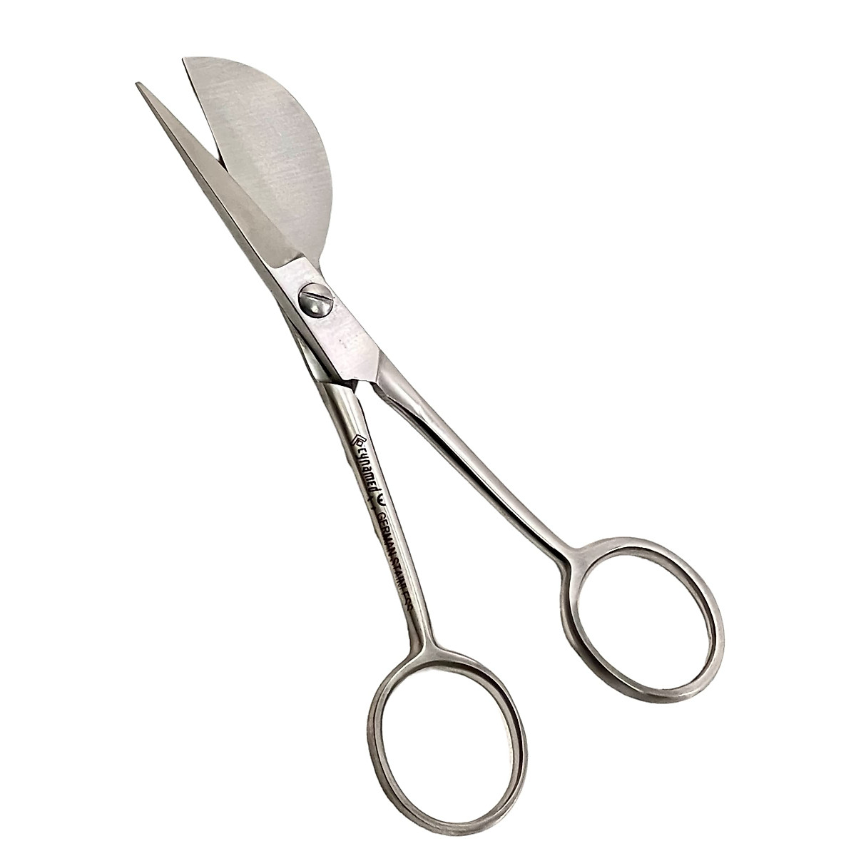 Cynamed Applique Scissors 5" With Duckbill Edge Shaped Paddle For Art, Crafting, Fabric, Thread, Needlework and Embroidery - Versatile Miniature Scissors For Sewing Kit